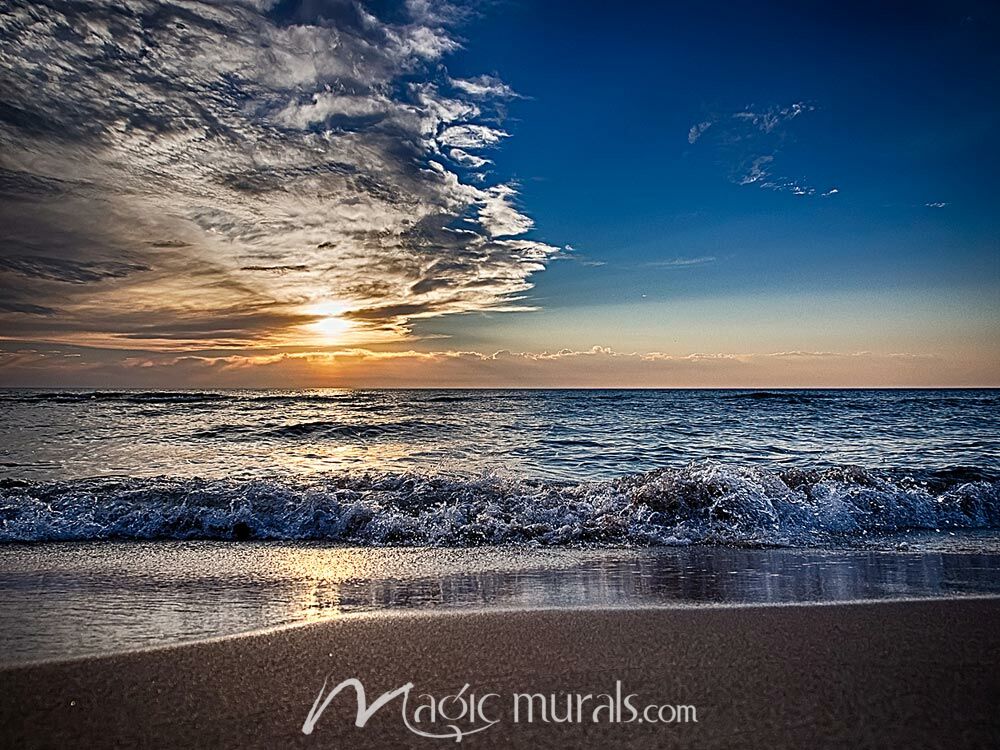 Sunset Over Lake Michigan Wallpaper Mural by Magic Murals