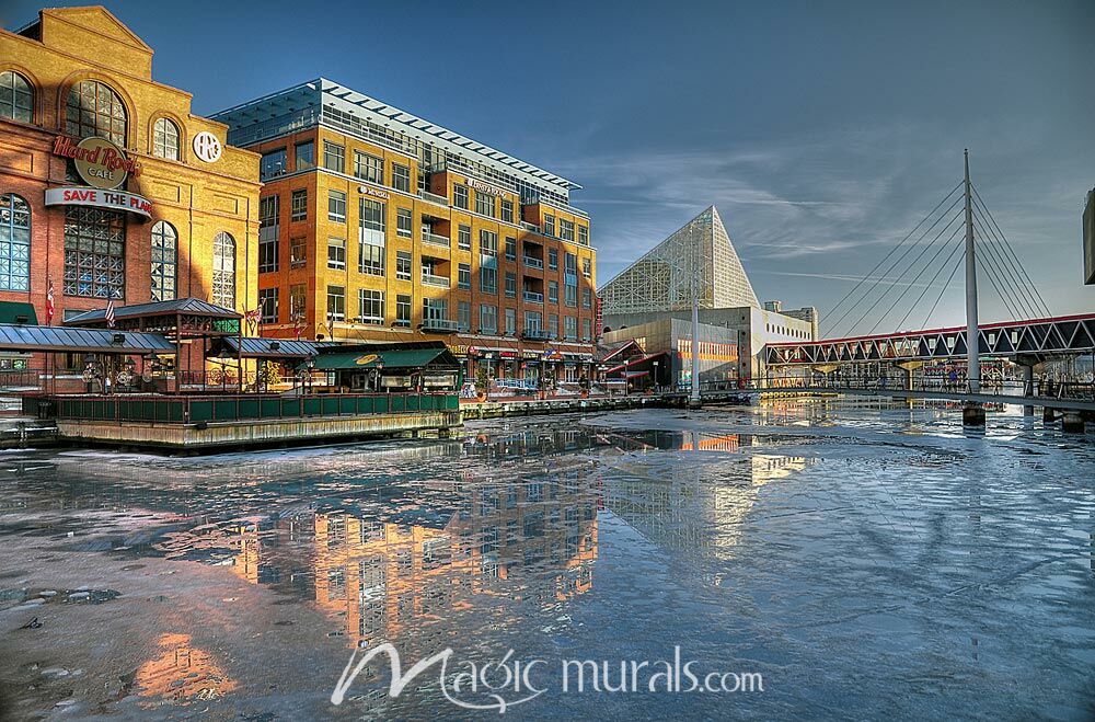 Icy Inner Harbor Wallpaper Wall Mural by Magic Murals