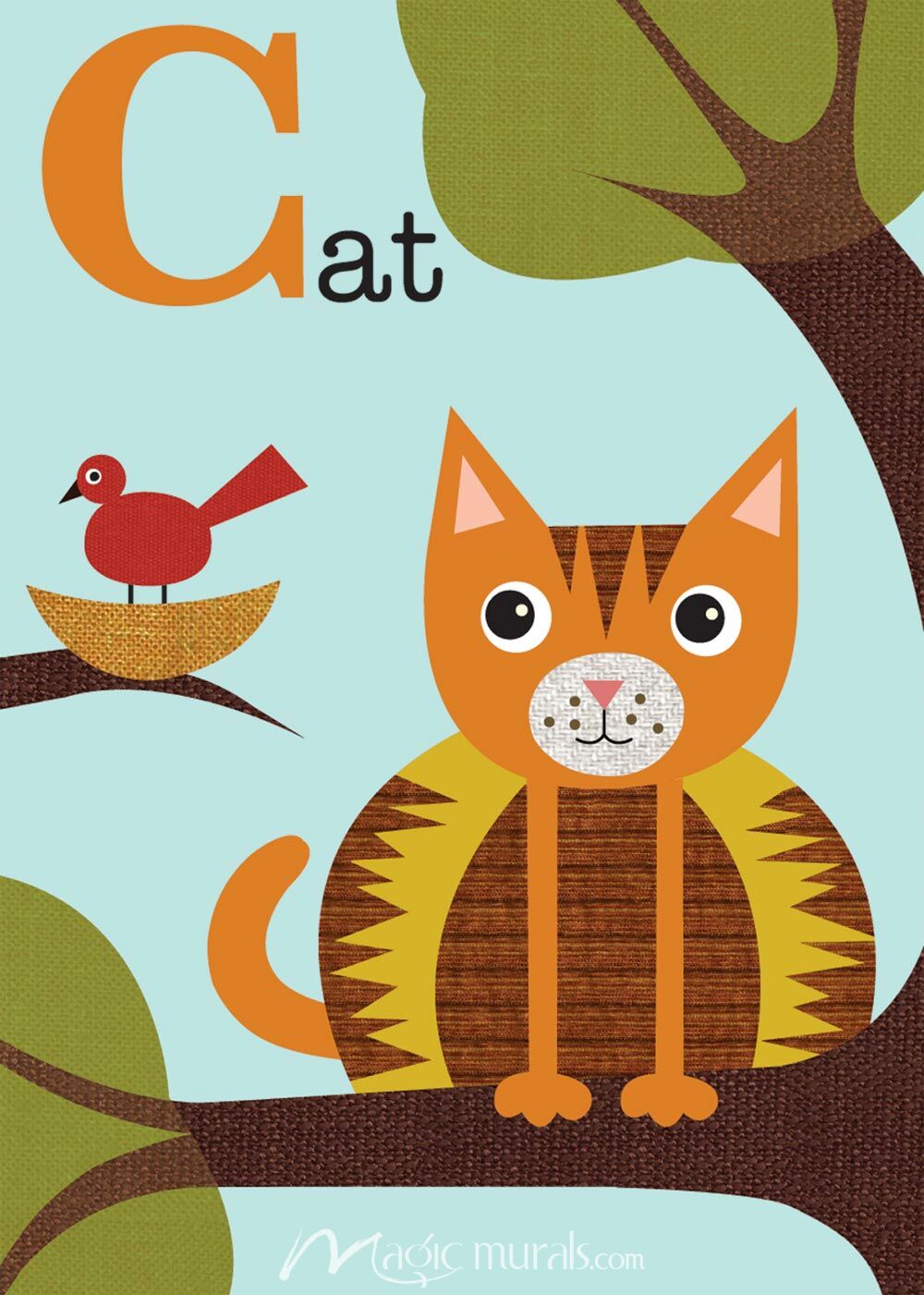 C is for Cat Wallpaper Wall Mural by Magic Murals