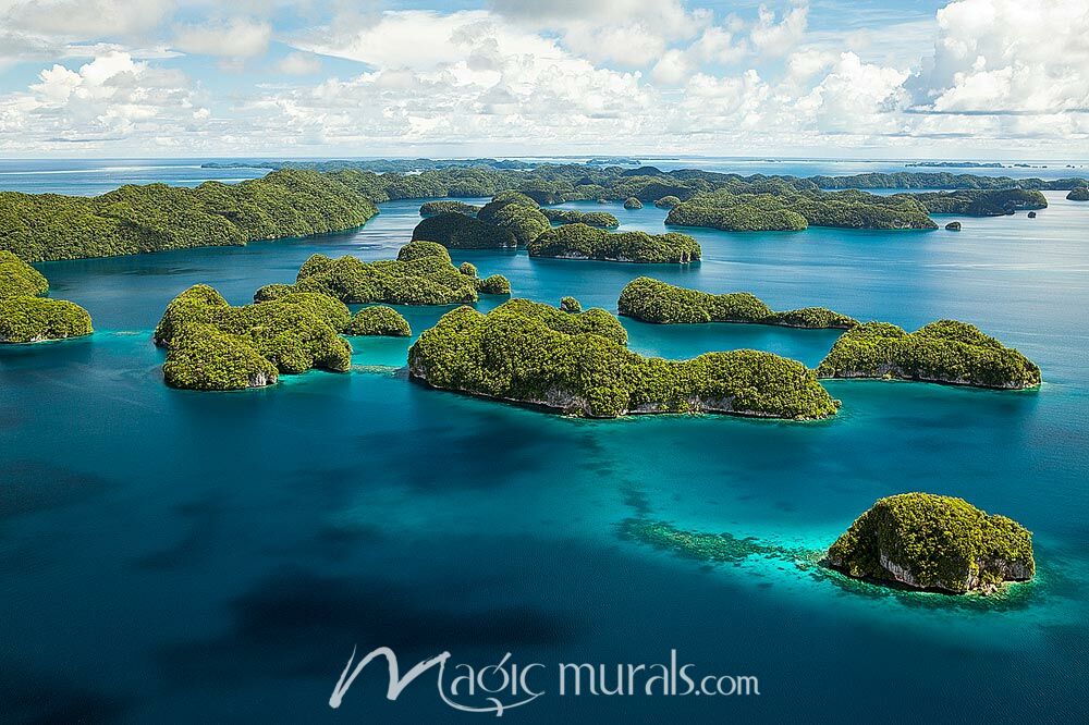 Aerial of Rock Islands Wallpaper Mural by Magic Murals