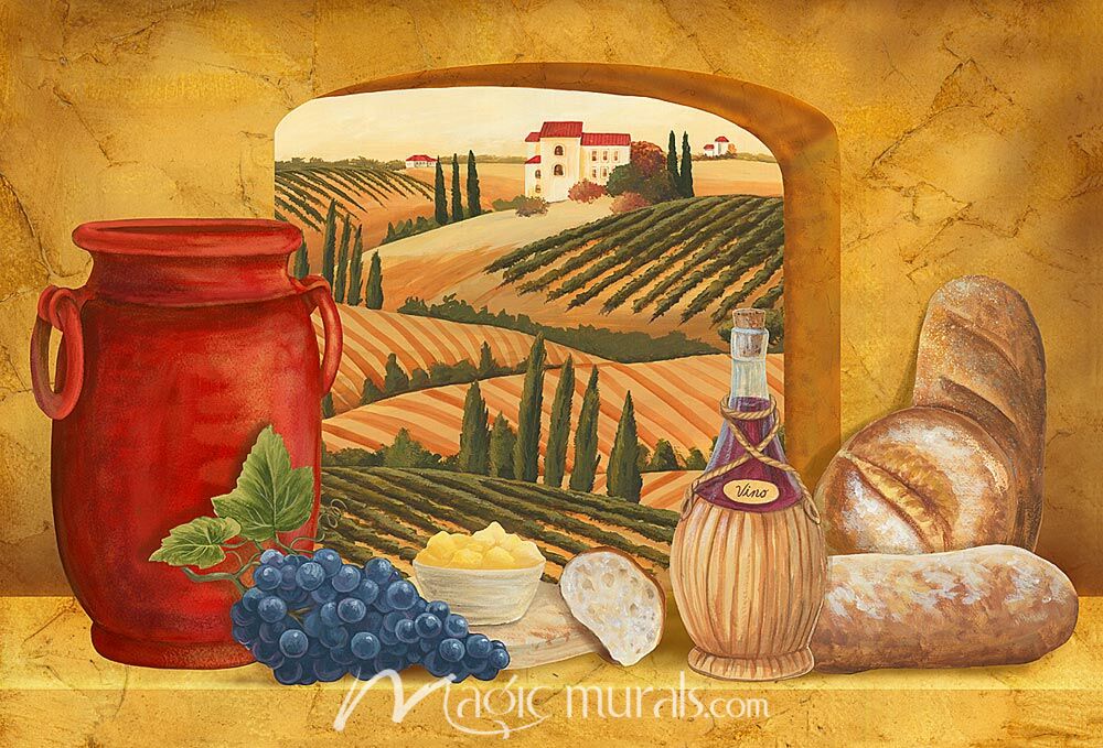 Kitchen View of Tuscany Wallpaper Mural by Magic Murals