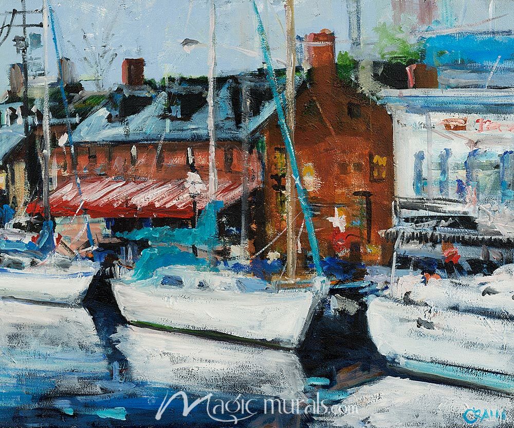 Annapolis Wharf Wallpaper Wall Mural by Magic Murals