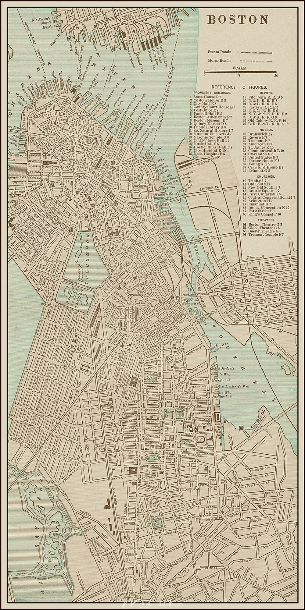 Tinted Map of Boston Wallpaper Mural by Magic Murals
