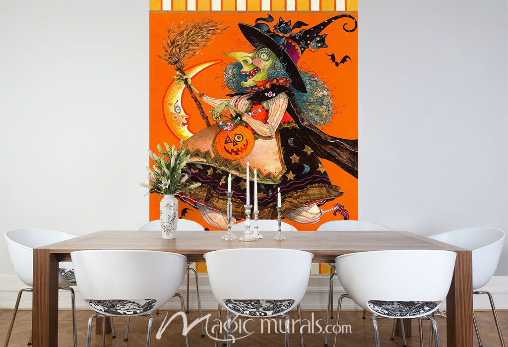 Folk Art Witch Wallpaper Wall Mural by Magic Murals