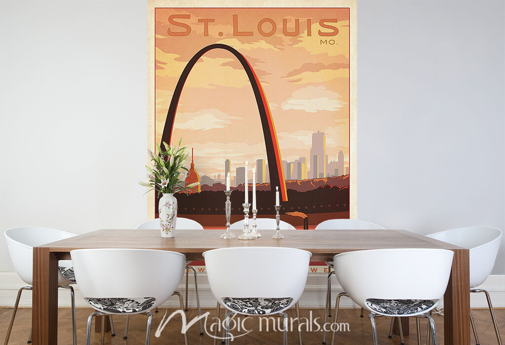 Vintage St. Louis Poster Wallpaper Mural by Magic Murals