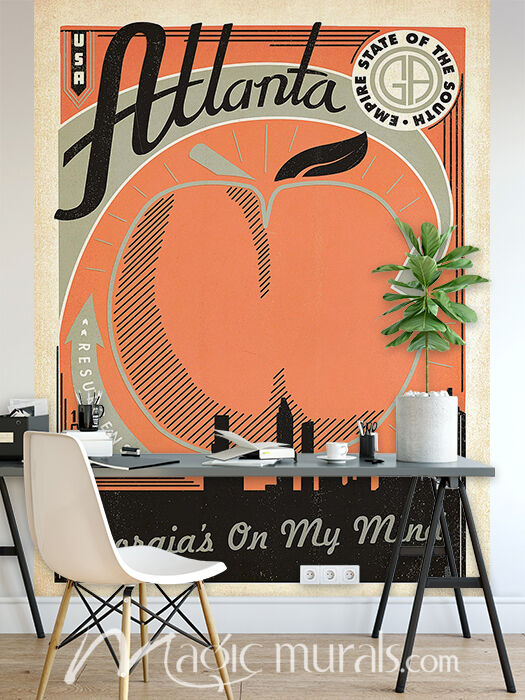 Vintage Atlanta Poster Wallpaper Mural by Magic Murals
