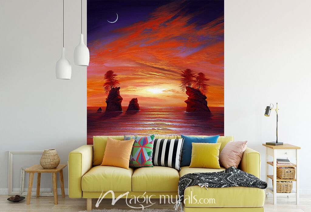 Sunset Moon Wallpaper Wall Mural by Magic Murals