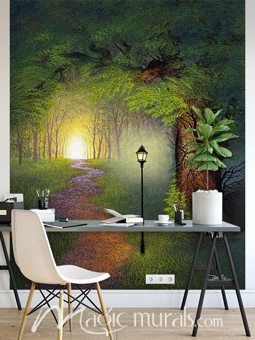 The Forest Lantern Wallpaper Wall Mural by Magic Murals