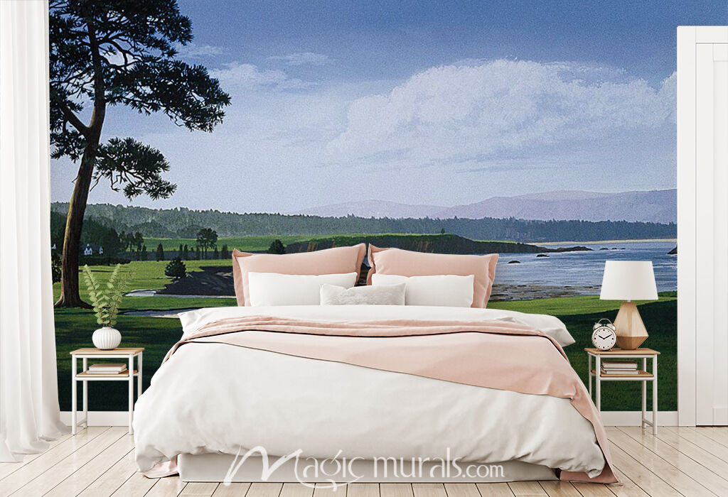 Golf Course on Shore Wallpaper Mural by Magic Murals