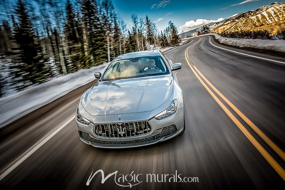 Mountain Road Maserati Wallpaper Mural by Magic Murals