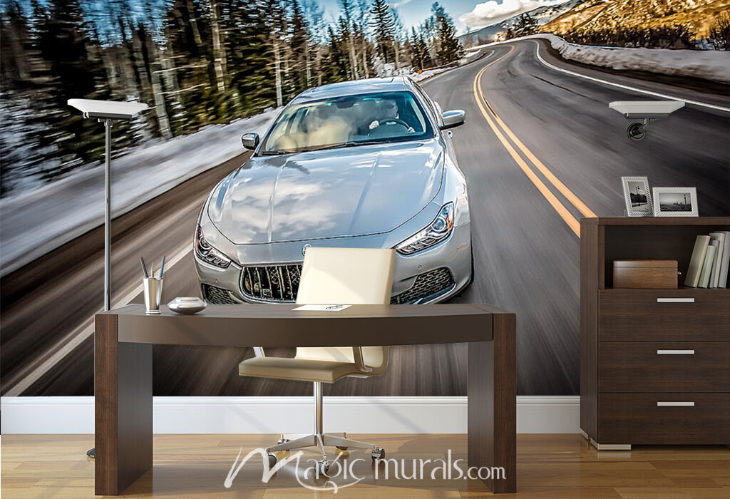 Mountain Road Maserati Wallpaper Mural by Magic Murals