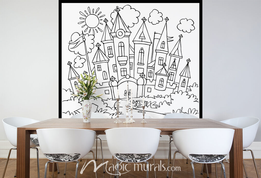 Castle to Color Coloring Mural by Magic Murals