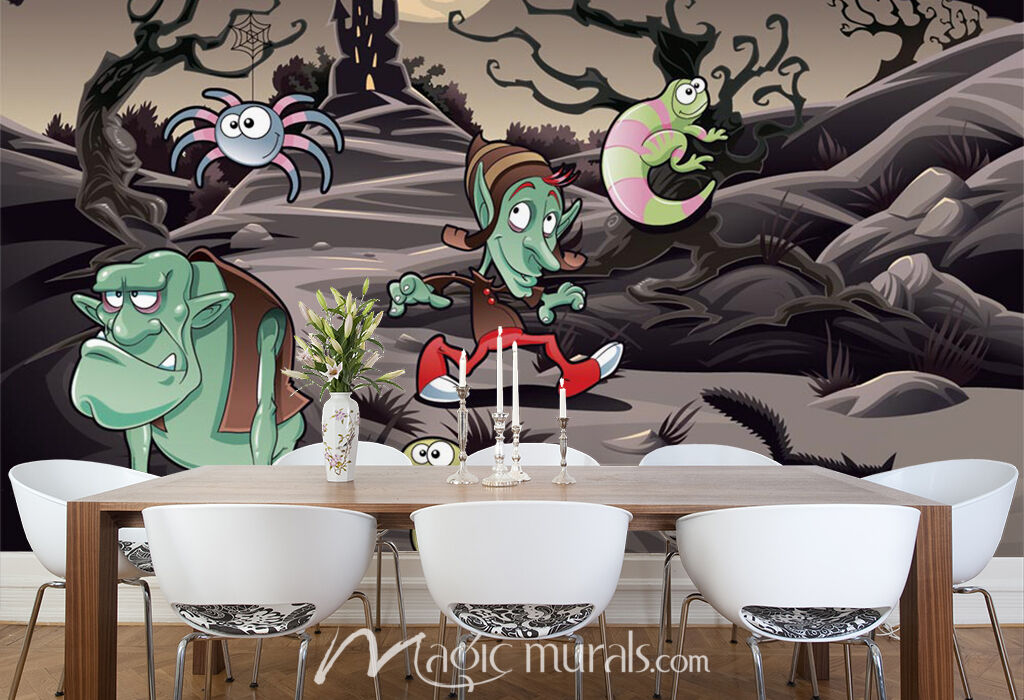 Funny Horror Landscape with Characters Mural by Magic Murals