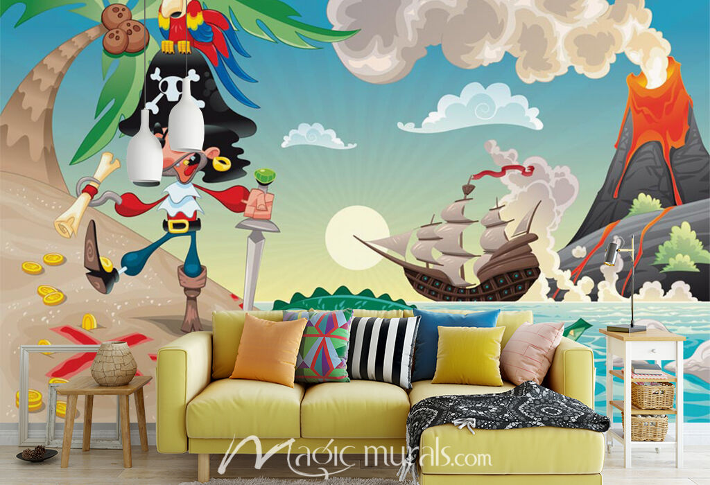 Pirate on the Island Wallpaper Mural by Magic Murals