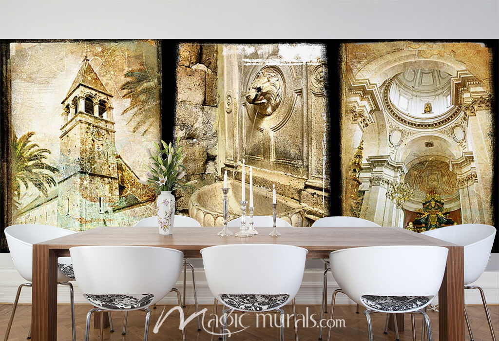 Architecture Collage Wallpaper Mural by Magic Murals