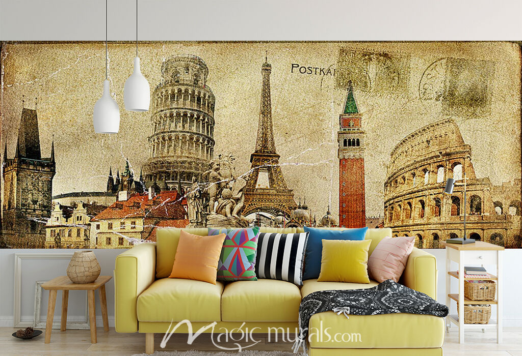 Vintage Europe Wallpaper Wall Mural by Magic Murals