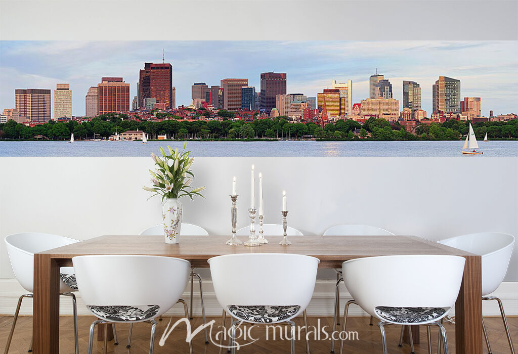 Boston Waterfront Panorama Wallpaper Mural by Magic Murals