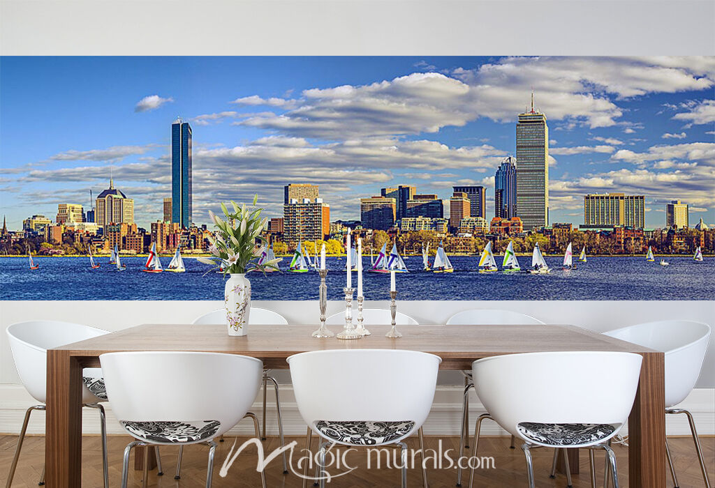 Boston Back Bay Panorama Wallpaper Mural by Magic Murals