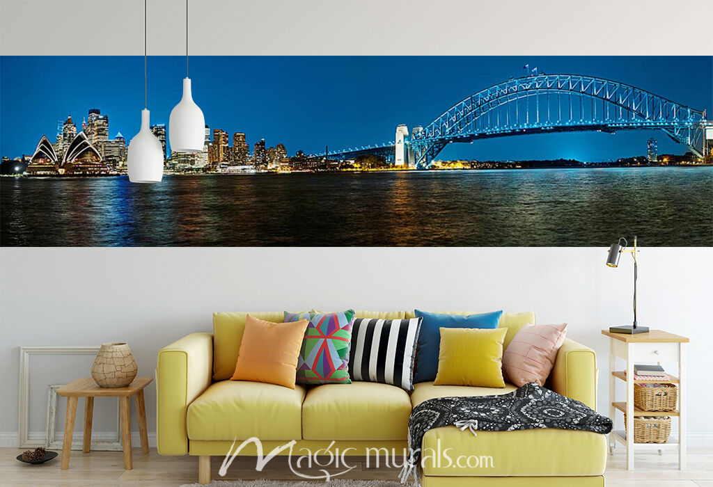 Sydney at Night Panorama Wallpaper Mural by Magic Murals