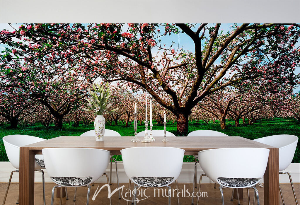 Apple Orchard in Bloom Wallpaper Mural by Magic Murals