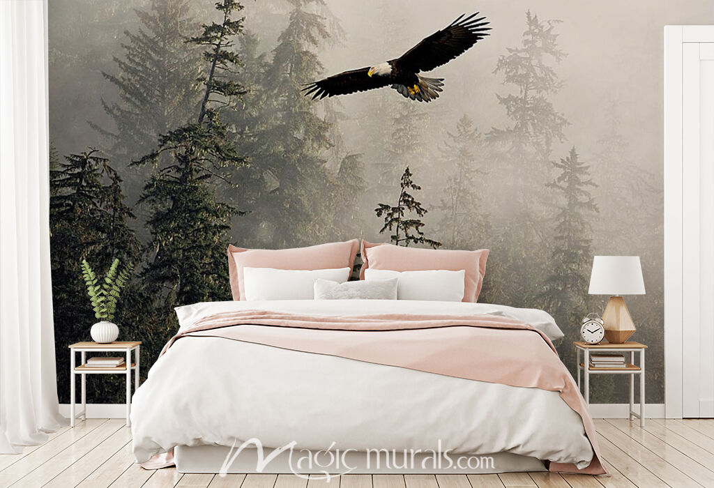 Bald Eagle Soaring Wallpaper Wall Mural by Magic Murals