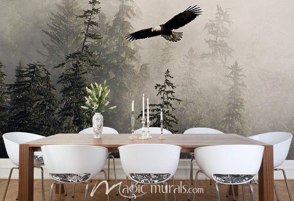 Bald Eagle Soaring Wallpaper Wall Mural by Magic Murals