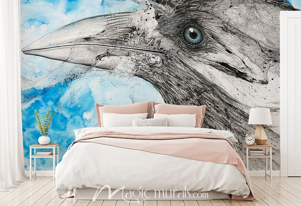 Blue Eyed Bird Wallpaper Wall Mural by Magic Murals