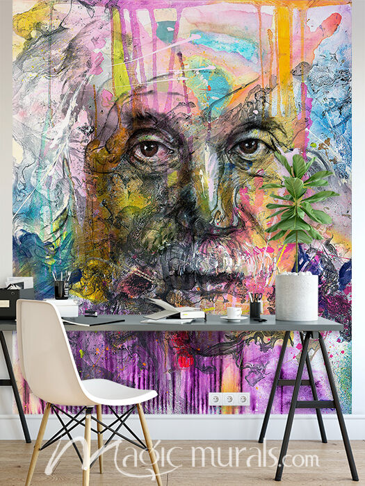 Portrait of Albert Einstein Wallpaper Mural by Magic Murals