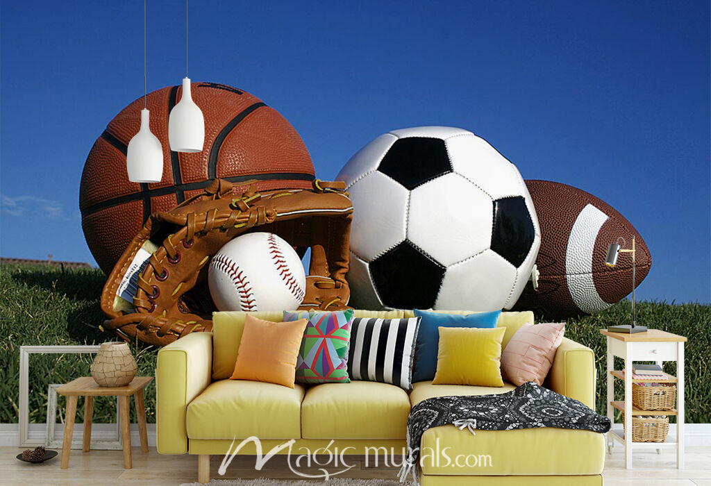 Sports Equipment Wallpaper Wall Mural by Magic Murals