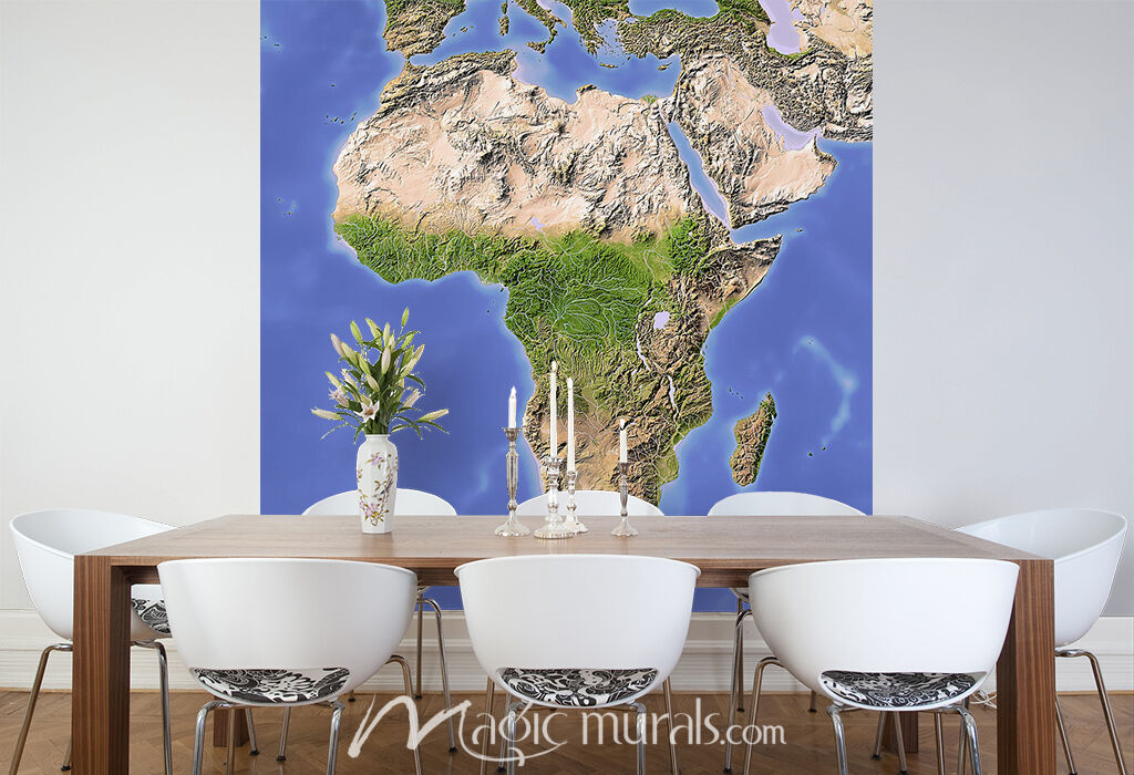 Relief Map of Africa Wallpaper Mural by Magic Murals