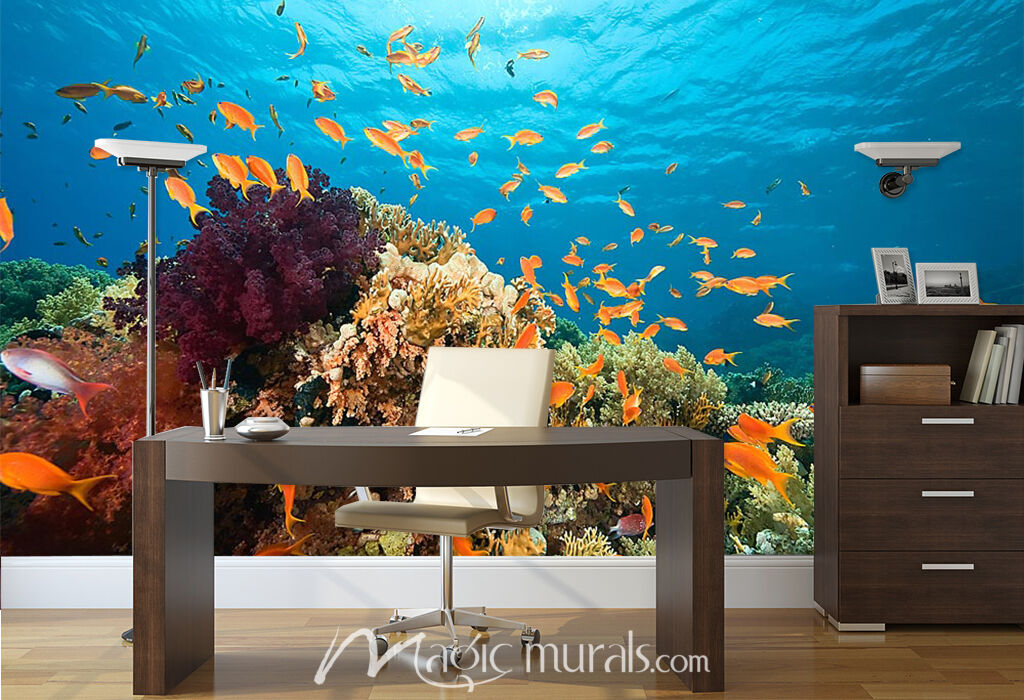 Bright Blue Sea Wallpaper Wall Mural by Magic Murals