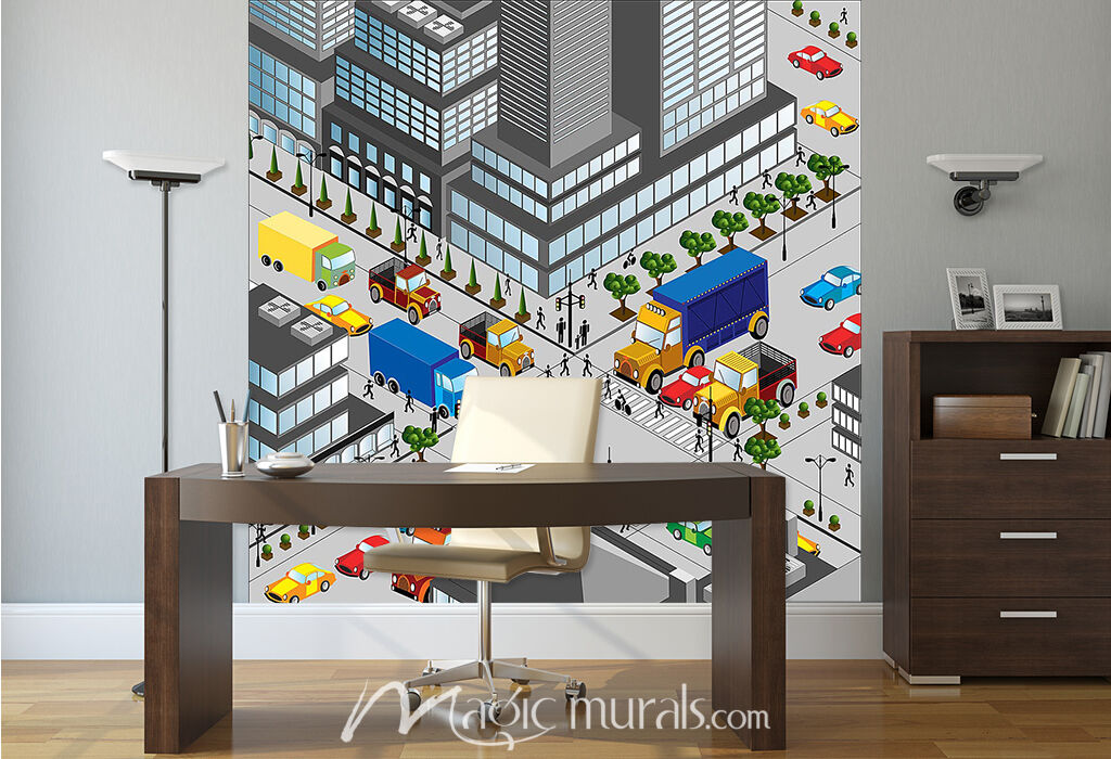 City of Transportation Wallpaper Mural by Magic Murals