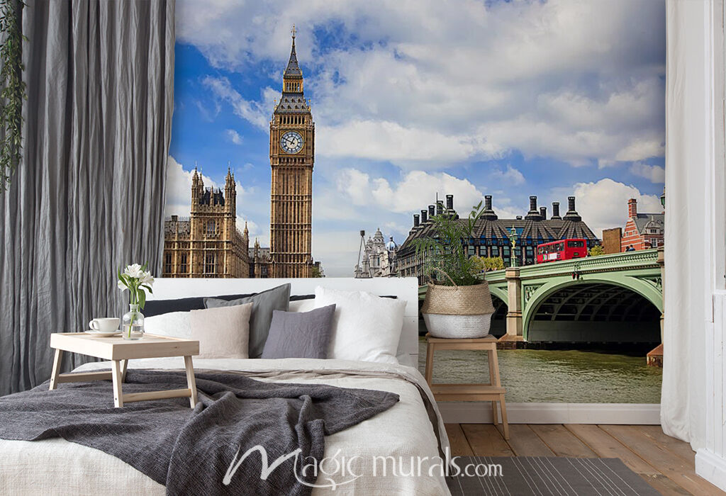London Wallpaper Wall Mural by Magic Murals