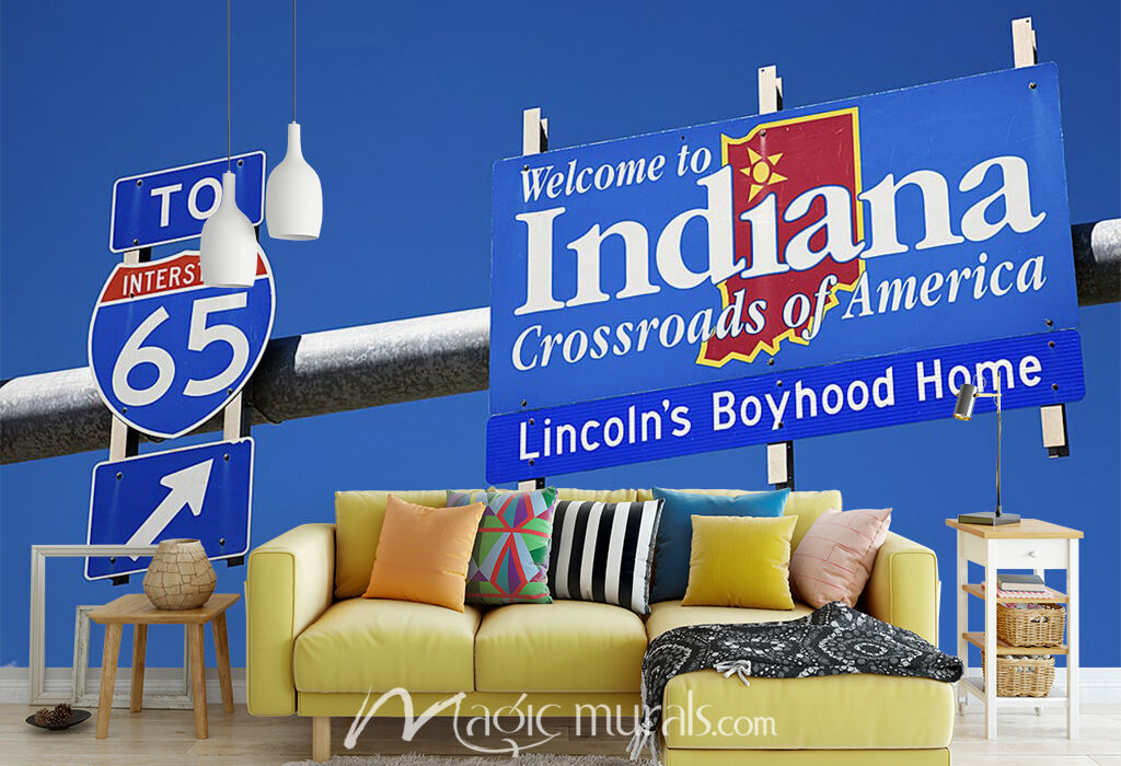 Welcome to Indiana Wallpaper Wall Mural by Magic Murals