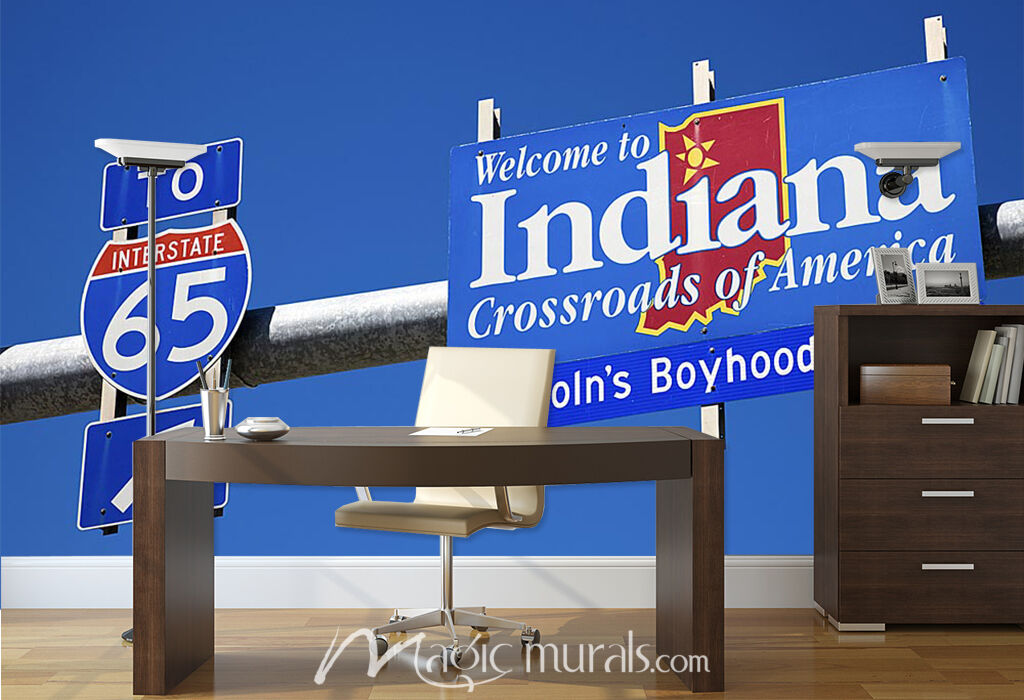 Welcome to Indiana Wallpaper Wall Mural by Magic Murals