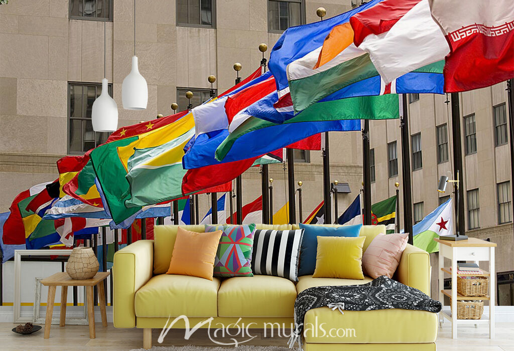 Flags Flying Wallpaper Wall Mural by Magic Murals