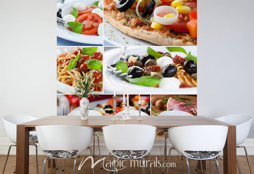Italian Food Collage Wallpaper Mural by Magic Murals