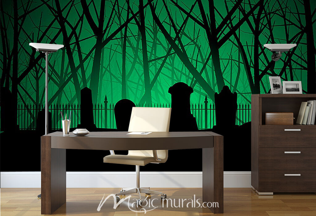 Green Graveyard Wallpaper Wall Mural by Magic Murals