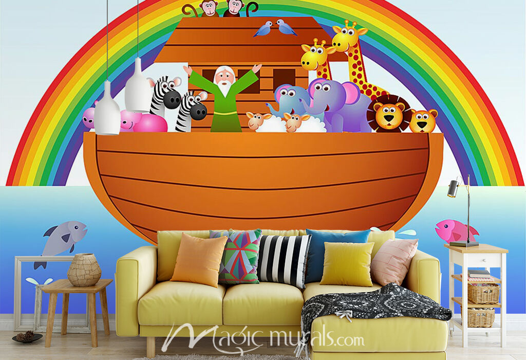 Cartoon Noahs Ark Wallpaper Wall Mural by Magic Murals
