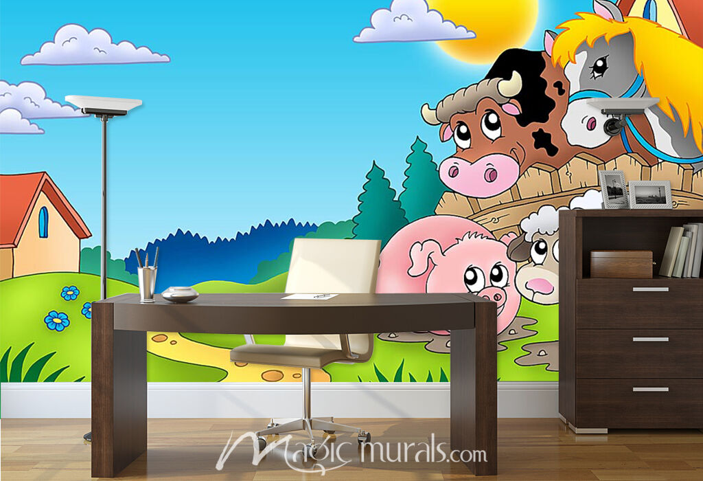 Farm Animals Wallpaper Wall Mural by Magic Murals