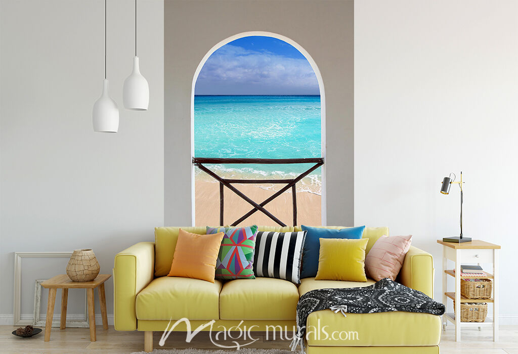 Caribbean Arch Window Wallpaper Mural by Magic Murals