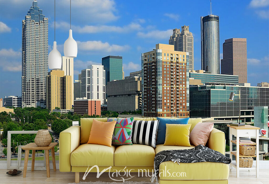 Downtown Atlanta Wallpaper Wall Mural by Magic Murals