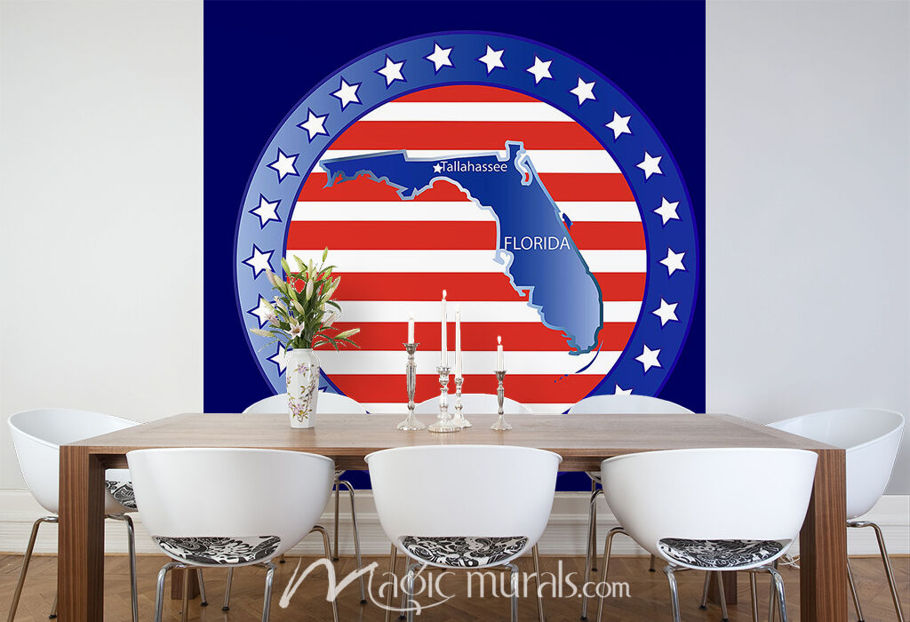 Florida in Red Wallpaper Wall Mural by Magic Murals