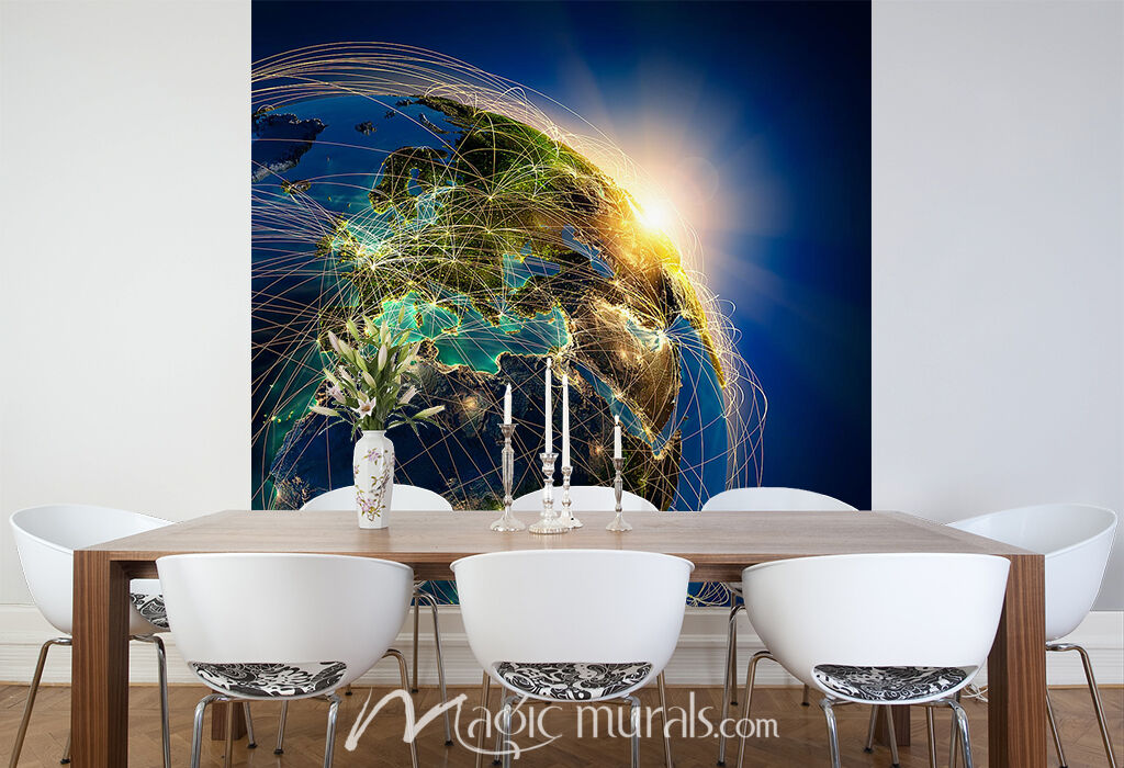Digital Earth Wallpaper Wall Mural by Magic Murals