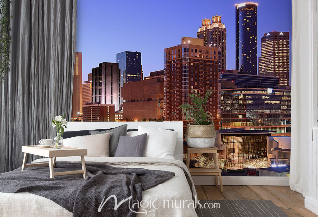 Glowing Atlanta Wallpaper Wall Mural by Magic Murals