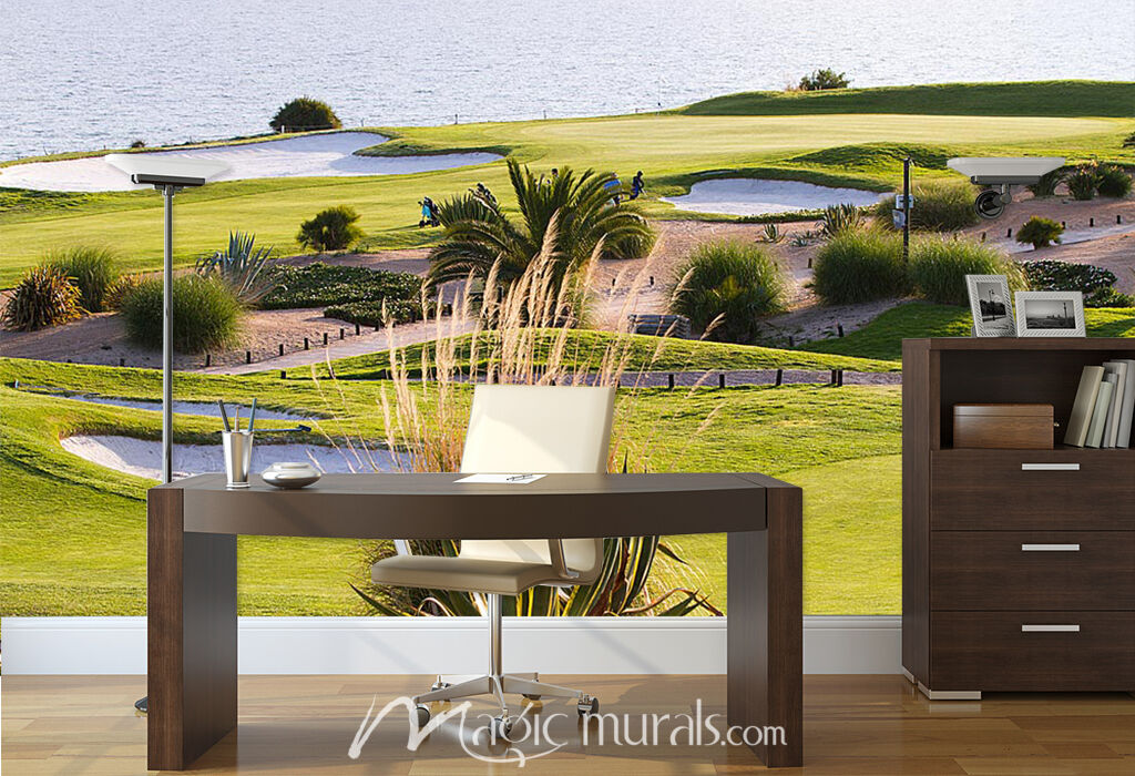 Ocean Coast Golf Wallpaper Wall Mural by Magic Murals