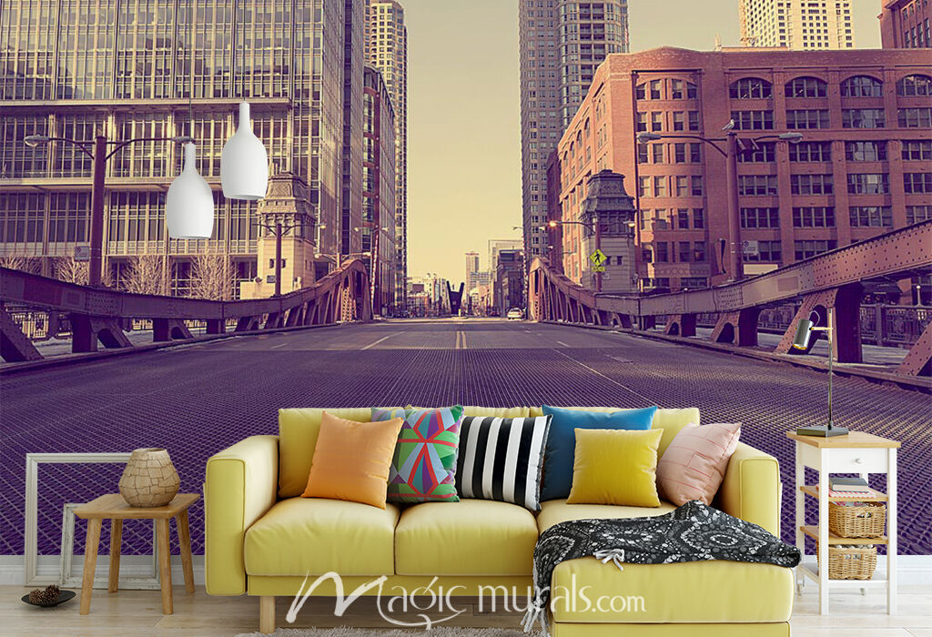 Vintage Chicago Bridge Wallpaper Mural by Magic Murals