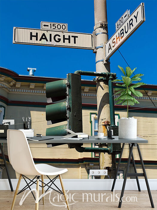 Haight Ashbury Sign Wallpaper Wall Mural by Magic Murals