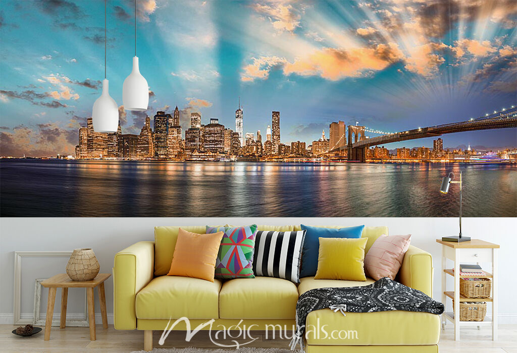 Manhattan Drama Wallpaper Wall Mural by Magic Murals