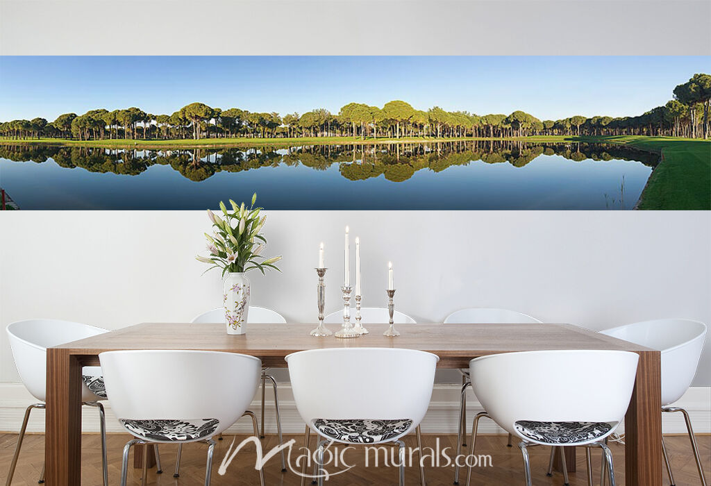 Golf Course Lake Panorama Wallpaper Mural by Magic Murals